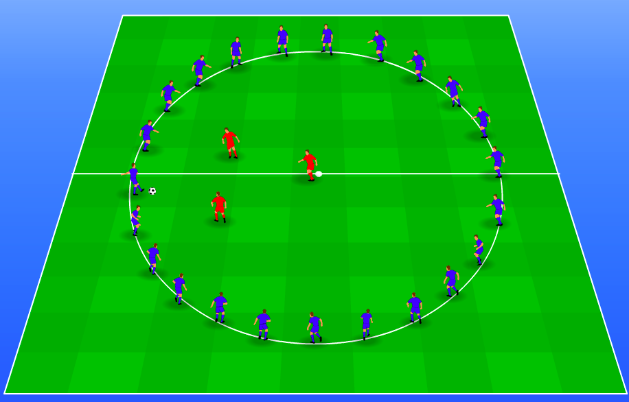 Rondo 23v3 in the centre circle (PSG) - Drills4Football