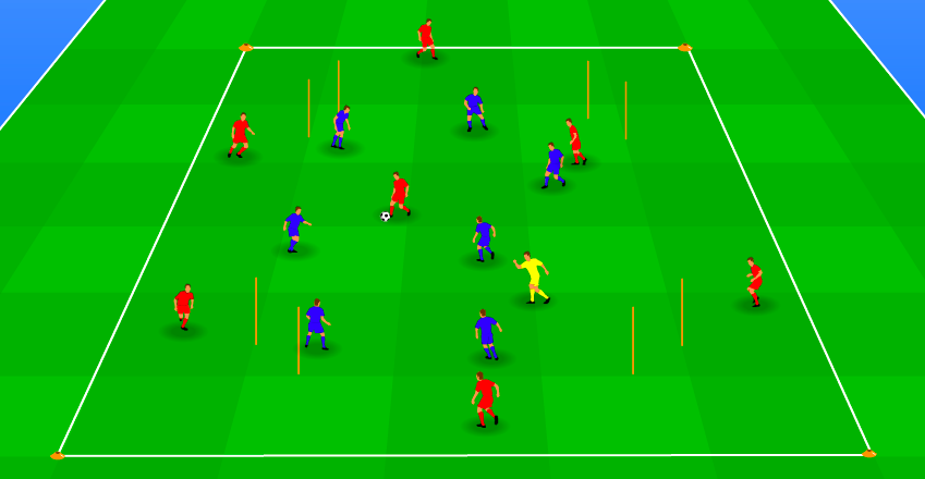 Positional game 7v7+1 with 4 gates - Drills4Football