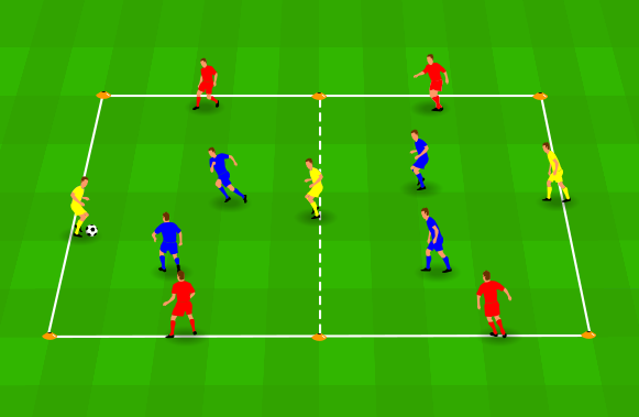 Positional game 4v4+3 in 2 zones (Brighton) - Drills4Football