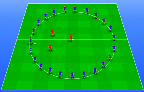 Rondo 23v3 in the centre circle (PSG) - Drills4Football