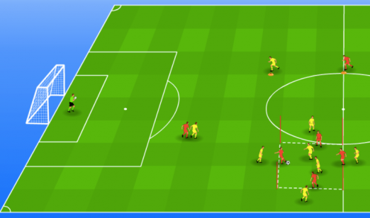 Counter attacking 5v3 from rondo 4v2 (Schmidt at PSV) - Drills4Football